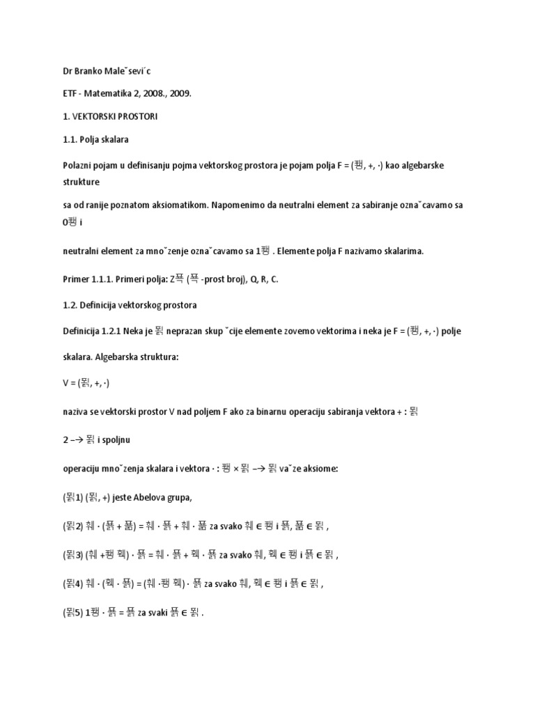 Linearna Algebra | PDF