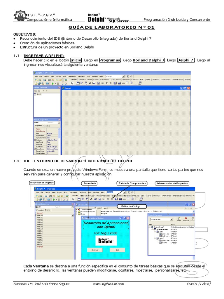 Delphi PDF | PDF | Entorno de desarrollo integrado | Ventana (informática)