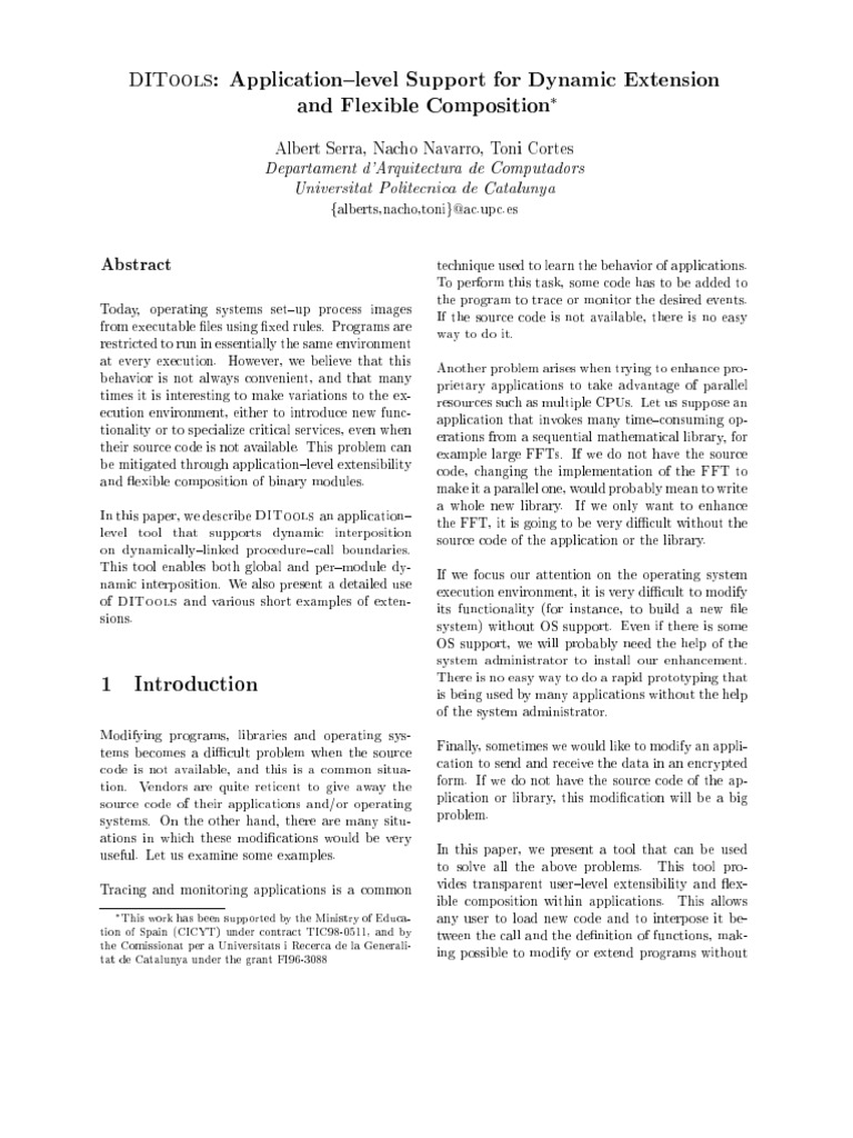 Application (Level Support For Dynamic Extension and Flexible Composition | PDF | Library ...