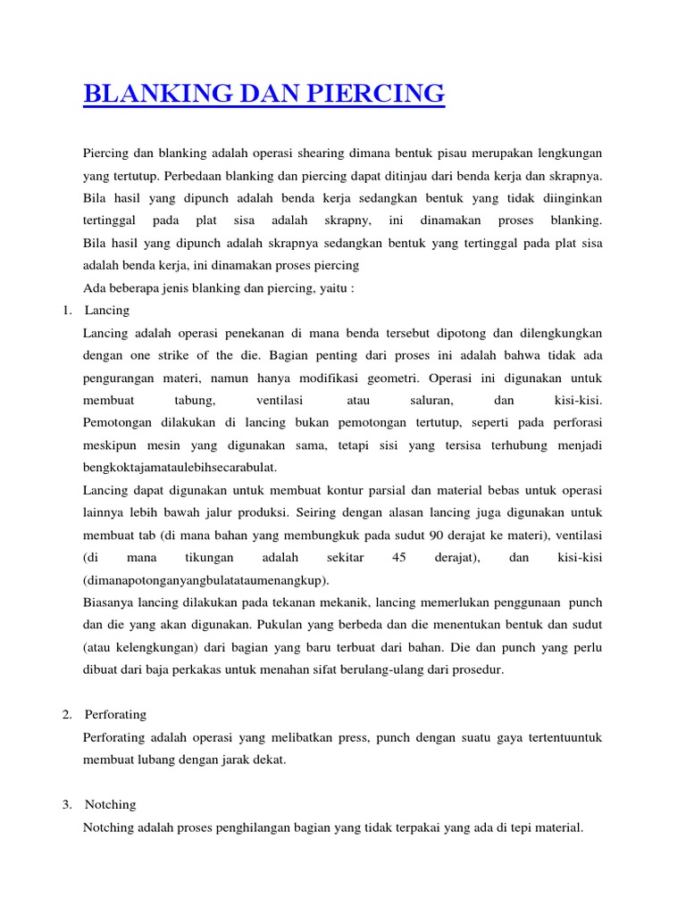 Blanking Dan Piercing | PDF