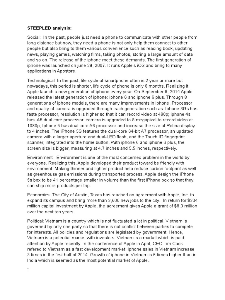 STEEPLED Analysis | Download Free PDF | I Phone | Apple Inc.