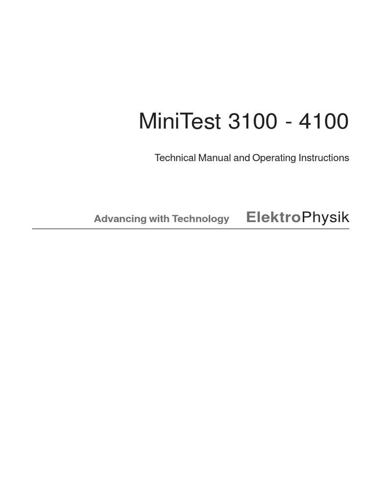 MiniTest 3100 & 4100 Manual | PDF