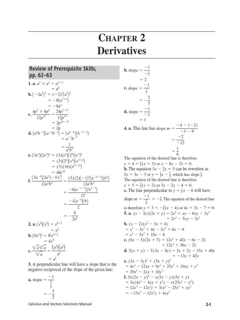 Chapter 2 Solutions PDF | PDF | Derivative | Tangent