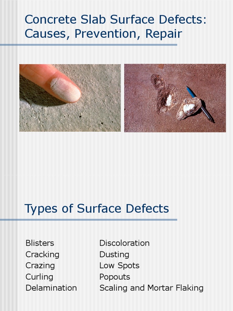 Concrete Slab Surface Defects PT177 - 20042308 | PDF | Casting ...