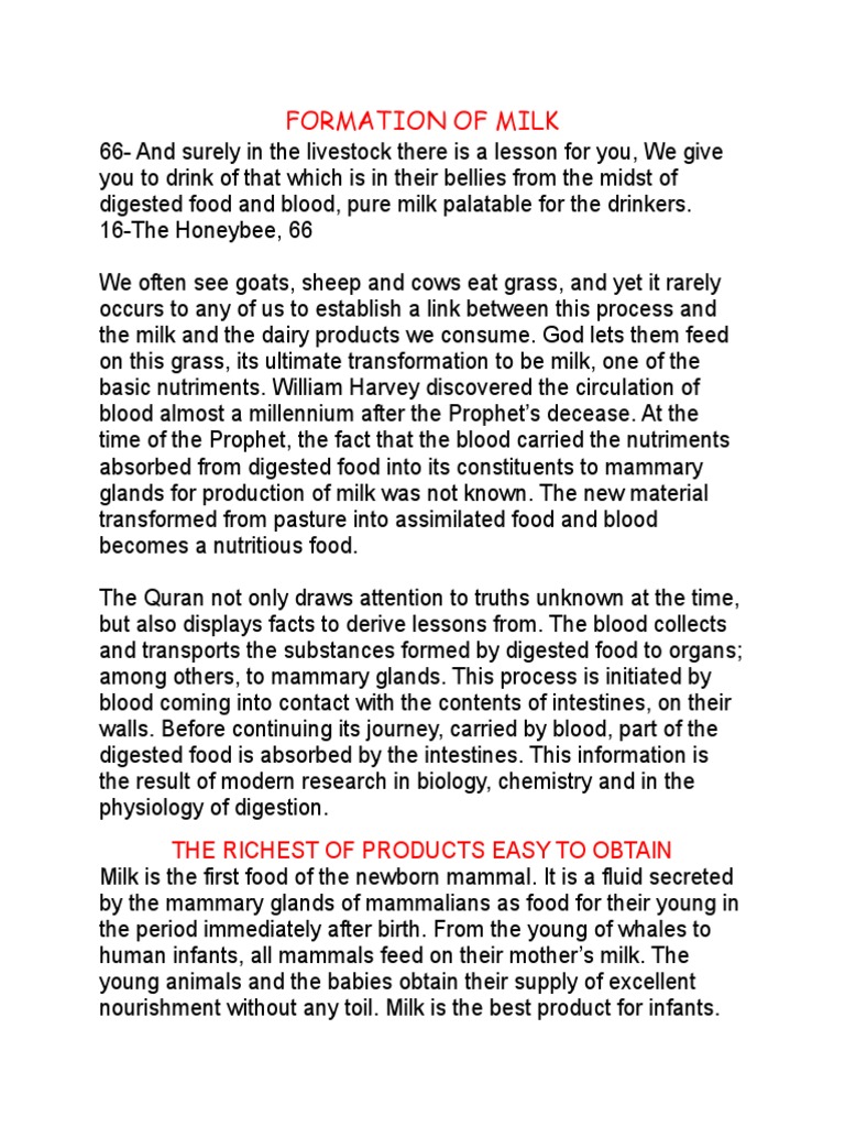 Formation Milk | PDF | Milk | Digestion