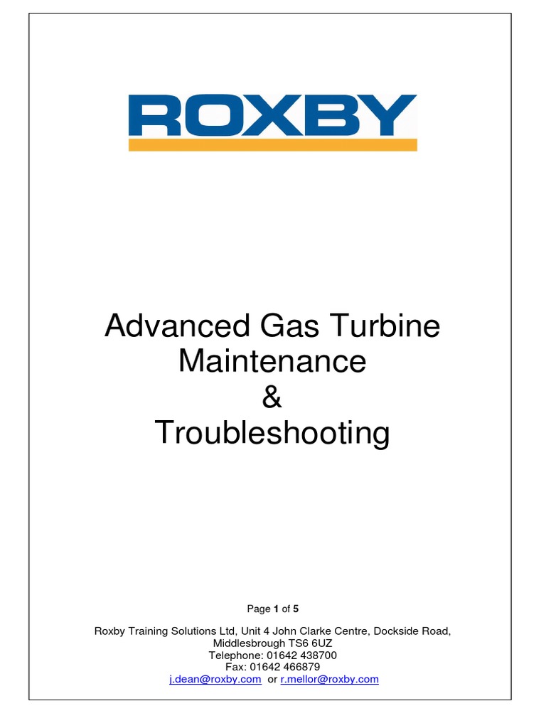 Advanced Gas Turbine Maintenance Troubleshooting | PDF | Gas Turbine ...