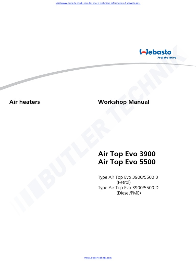 Webasto Heater Air Top EVO 3900 Workshop Manual | PDF | Combustion | Truck