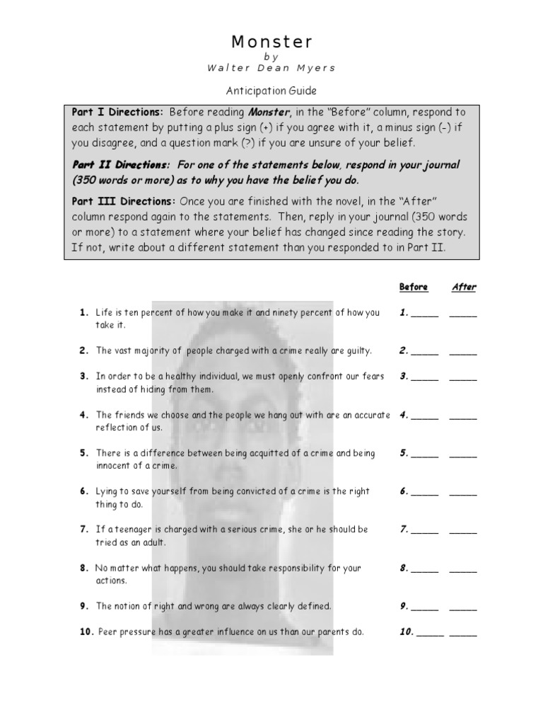 Anticipation Guide Monster | PDF