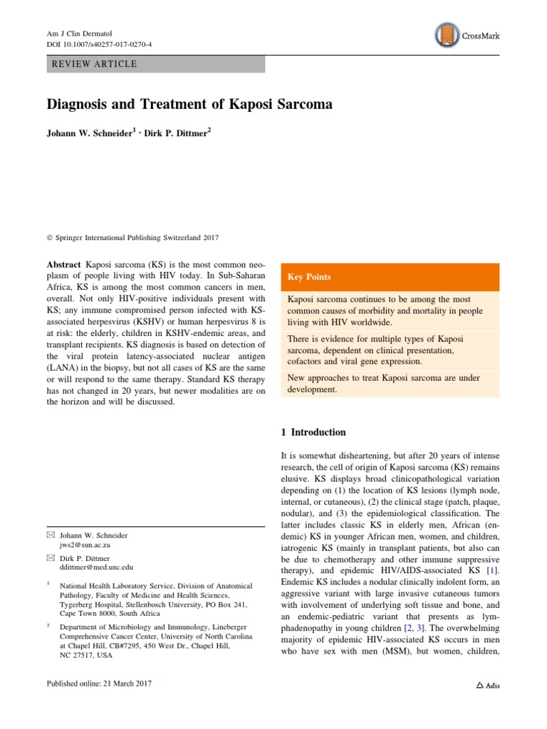 Diagnosis and Treatment of Kaposi Sarcoma | Hiv/Aids | Virus