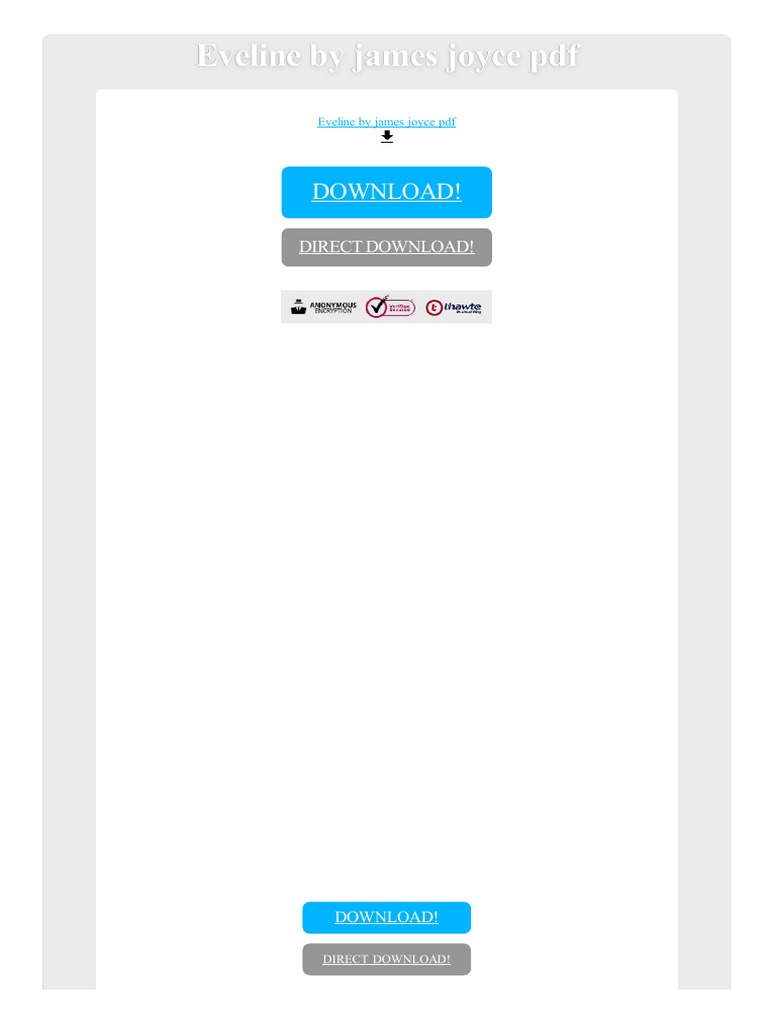 Eveline by James Joyce PDF | PDF | Dubliners | James Joyce