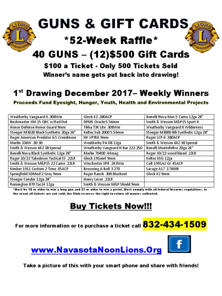 52 Week Gun Raffle Flyer 2017-2018 | PDF