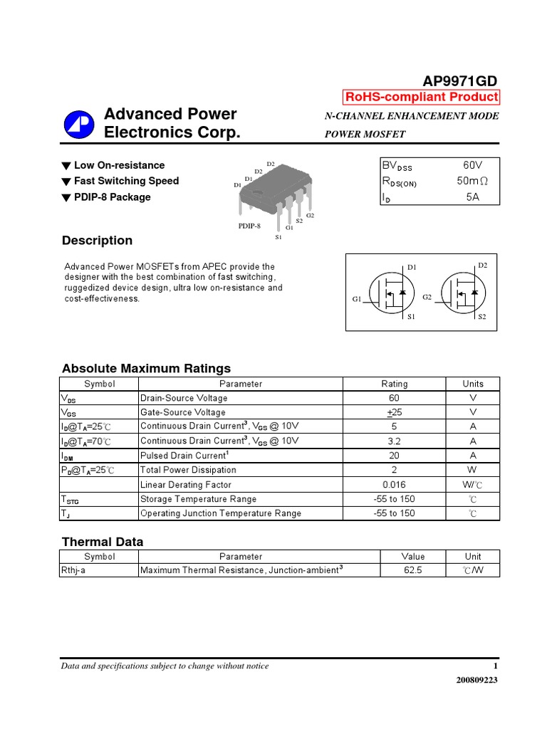 Advanced Power Electronics Corp.: Description | PDF