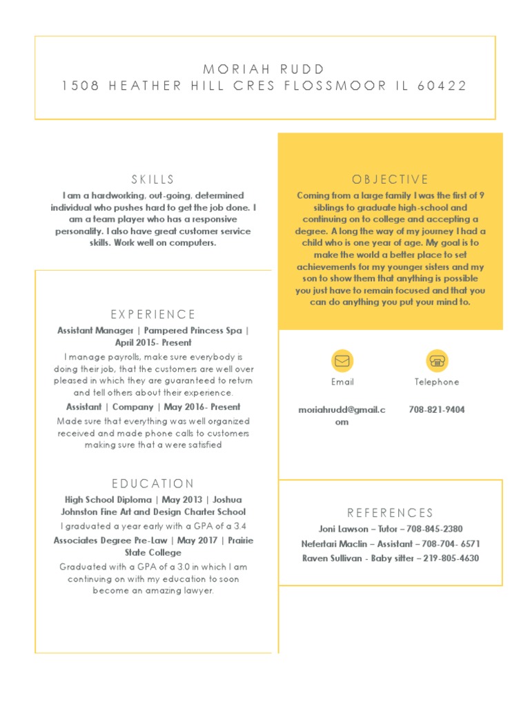 Moriah Rudd 1508 Heather Hill Cres Flossmoor Il 60422 | PDF | Career ...