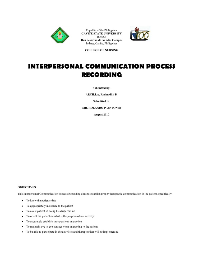 Process Recording Day1 | PDF | Psychology | Psychological Concepts