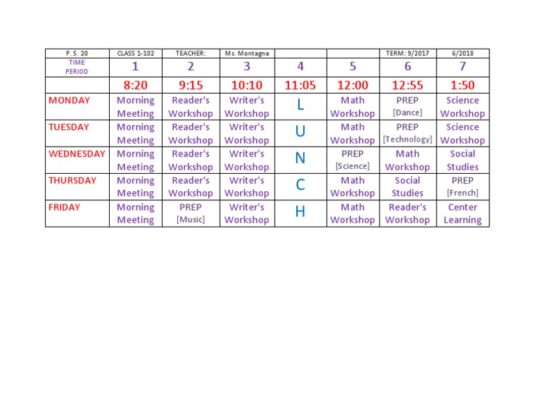 2017-2018 Schedule | PDF