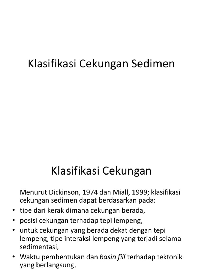 Klasifikasi Cekungan Sedimen | PDF | Cekungan Sedimen | Batuan Sedimen