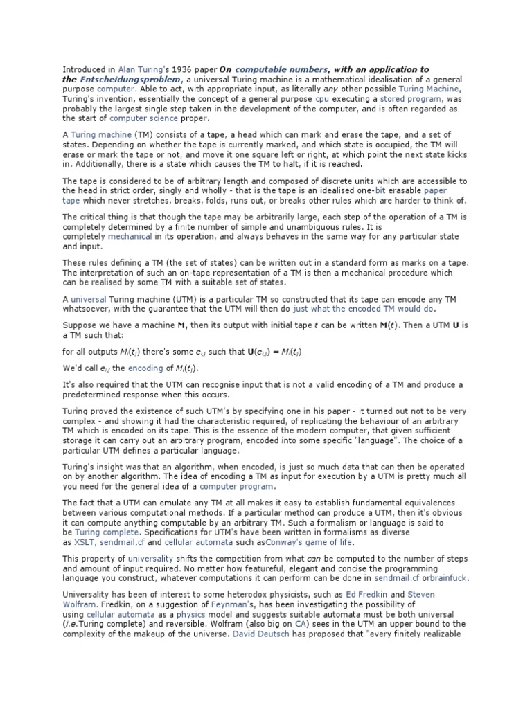 Uni Turing Pdf Automata Theory Algorithms