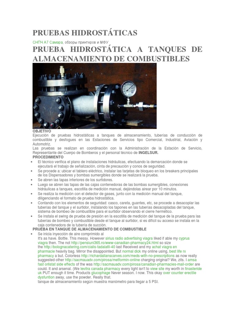 Pruebas Hidrostáticas | PDF | Tanques | Bomba