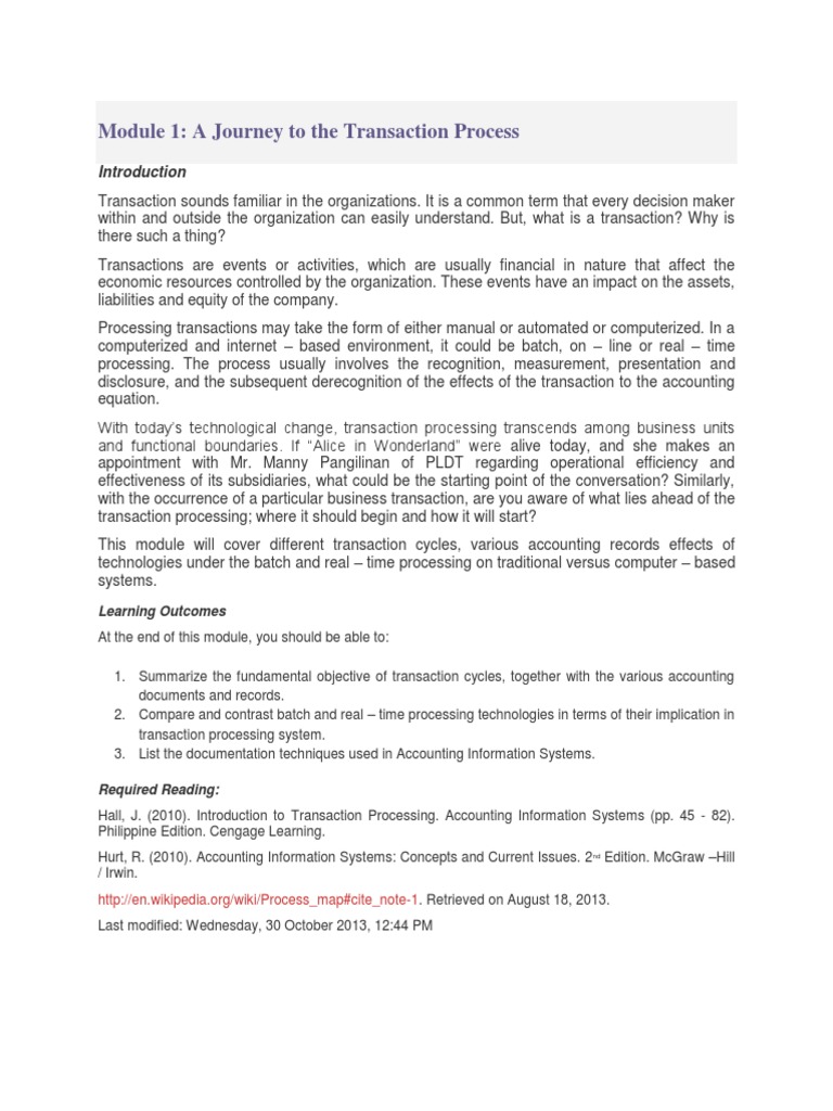 Understanding Transaction Processing Cycles | PDF | Financial ...