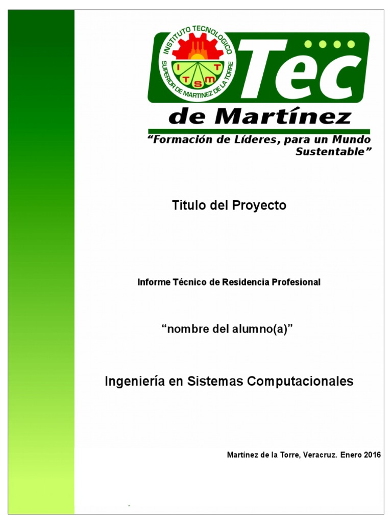Portada Informe Tecnico | PDF | Escuelas | Science