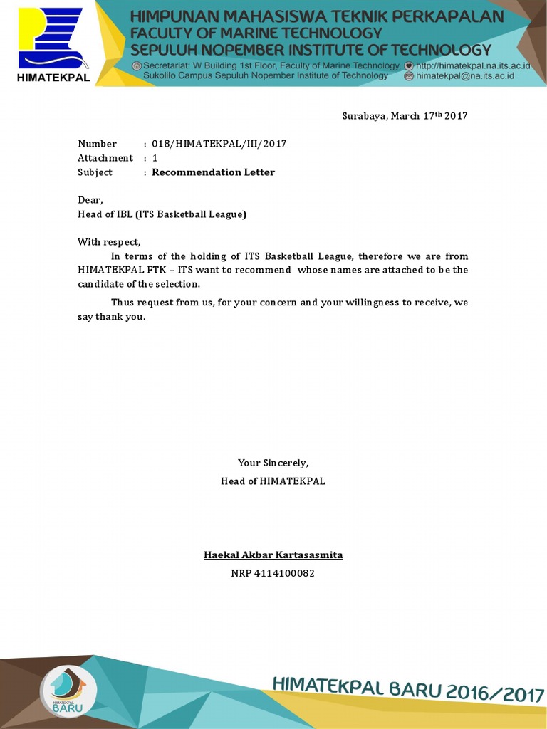 Surat Rekom IBL | PDF