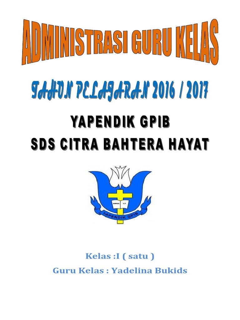 Cover Administrasi Guru Kelas | PDF