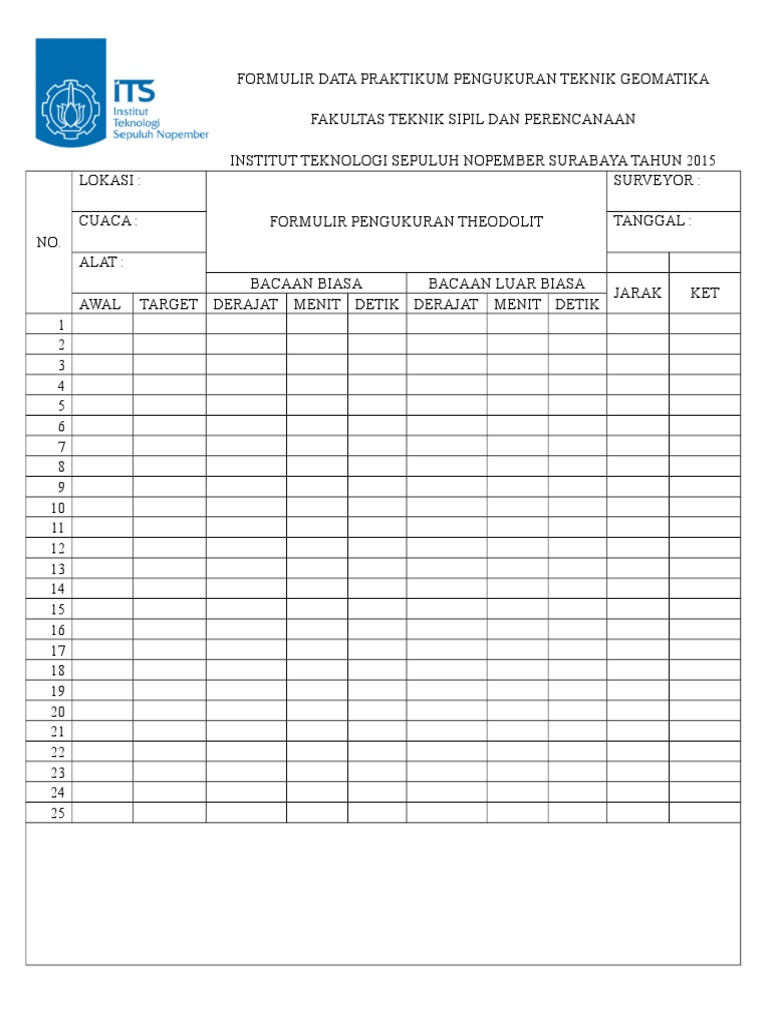 Form Ukur Theodolit | PDF