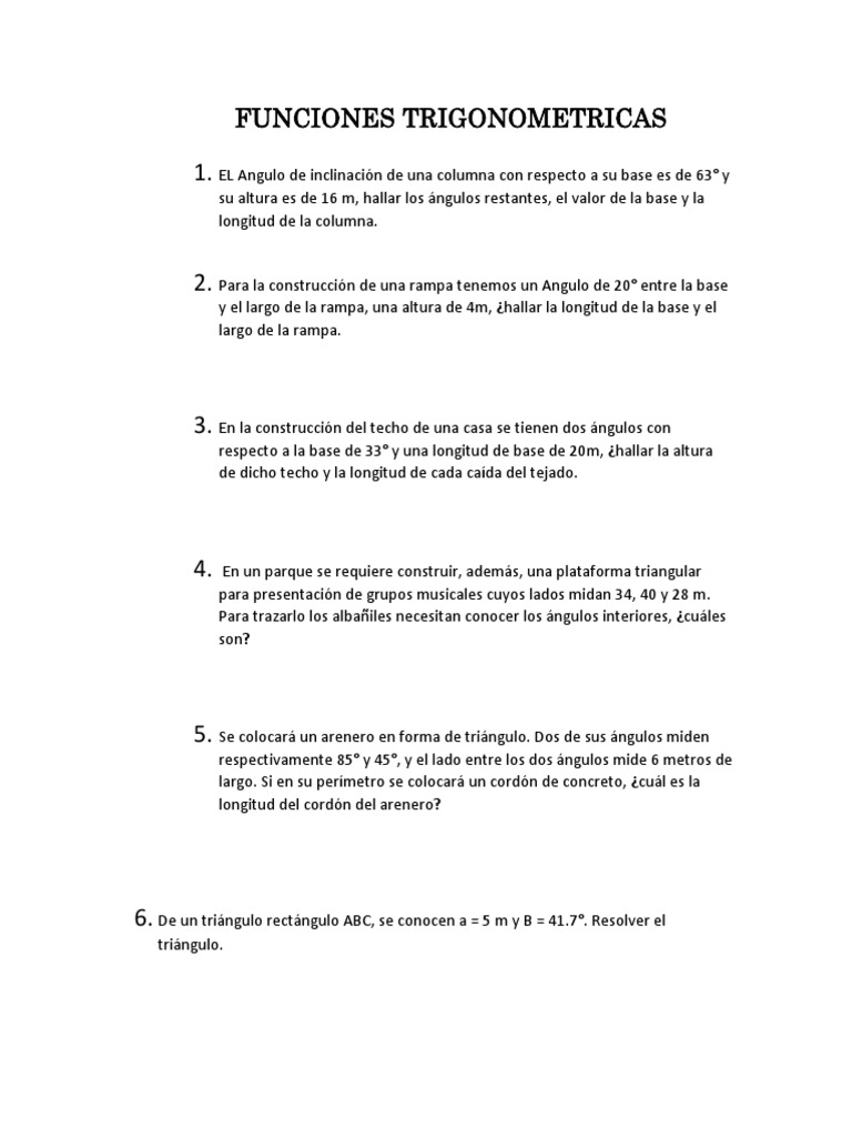 Funciones Trigonometricas | PDF | Triángulo | Funciones trigonométricas