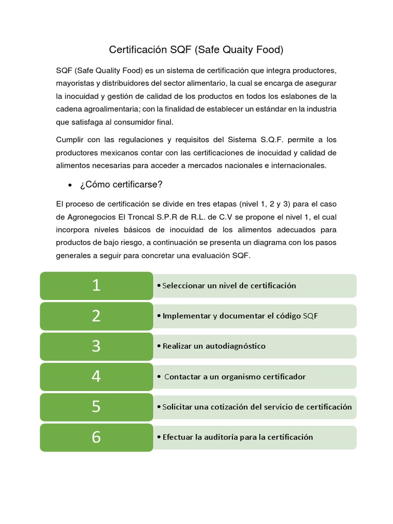 Documento 1 SQF | PDF | Calidad (comercial) | Calibración