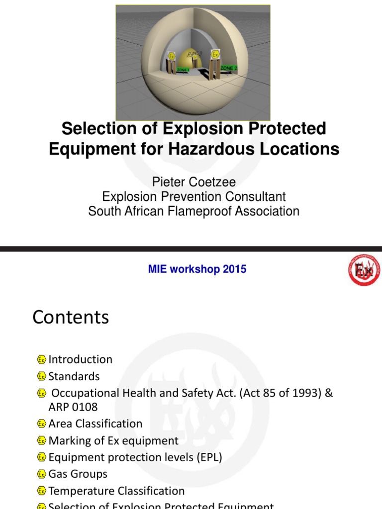 Selection of Explosion Protected Equipment for Hazardous Loctions ...