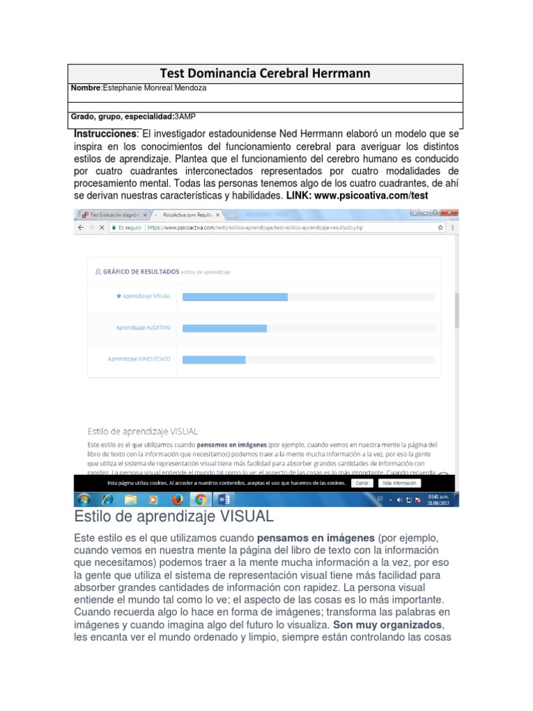 Test Dominancia Cerebral Herrmann