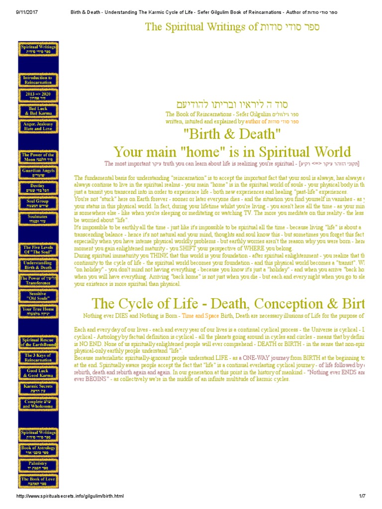 Birth & Death - Understanding The Karmic Cycle of Life | PDF | Karma ...