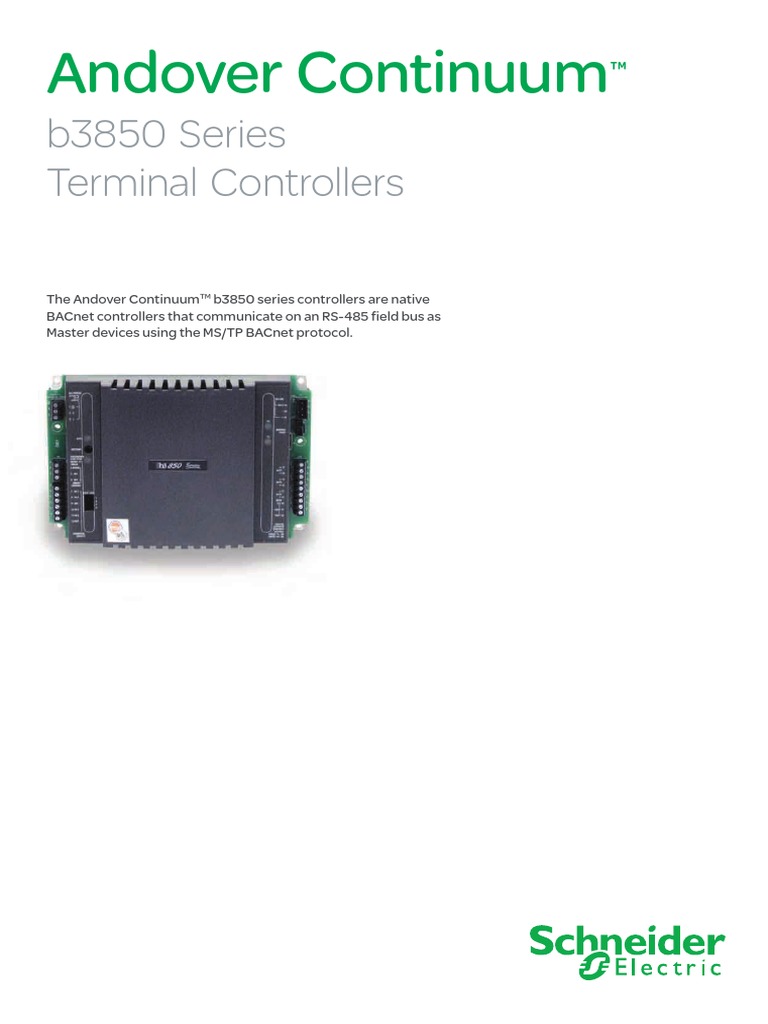 b3850 Series Terminal Controllers: Andover Continuum | PDF | Relay ...