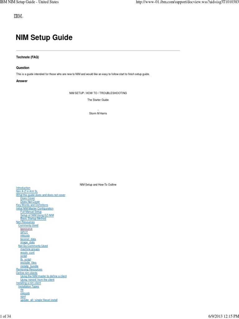 IBM NIM Setup Guide - United States | PDF | File System | Booting