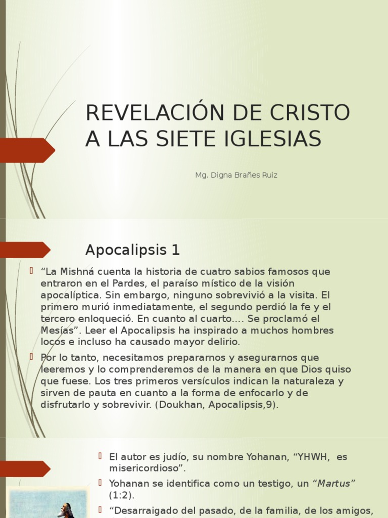 Apocalipsis 1 Rev De Cristo Pdf Libro De Revelación Viejo