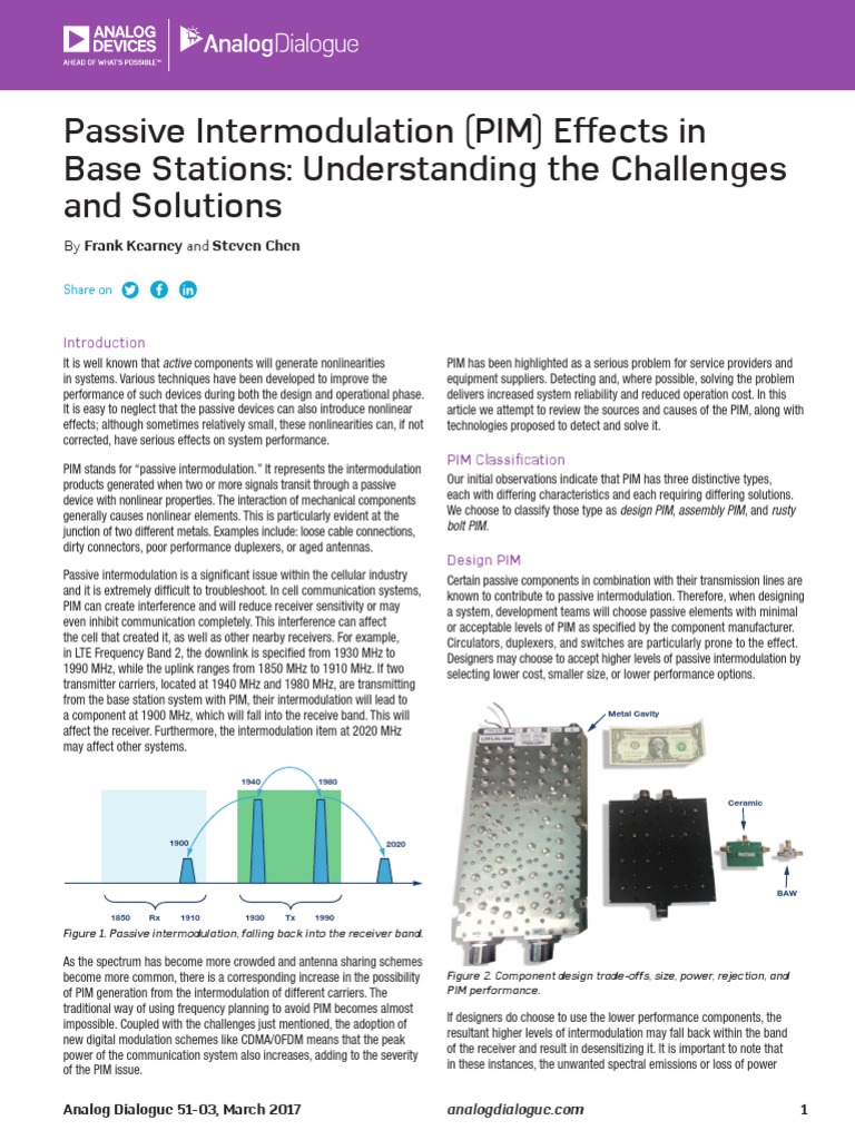 Passive Intermodulation Effects in Base Stations Understanding The Challenges and Solutions ...