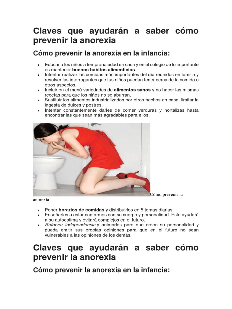 Prevención de la Anorexia Infantil | PDF | Desorden alimenticio | Salud ...