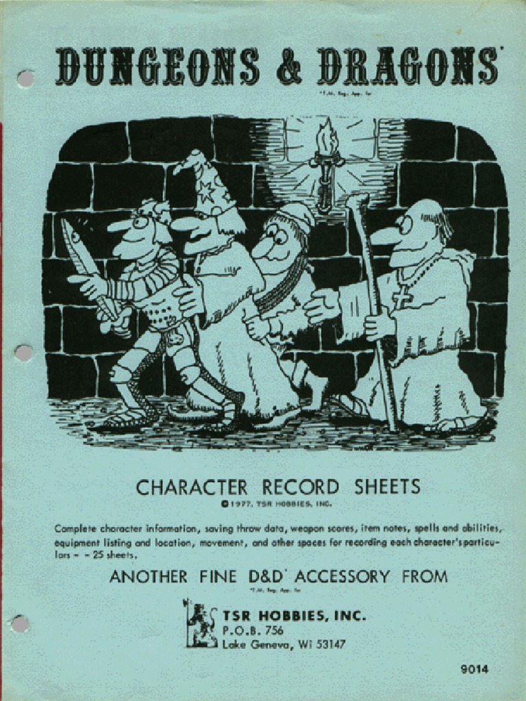 D&D Character Record Sheets | PDF | Gary Gygax Games | Leisure