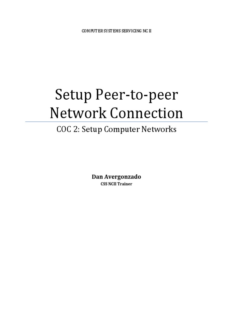 Step-by-Step Peer-to-Peer Setup Guide | PDF | Games & Activities ...
