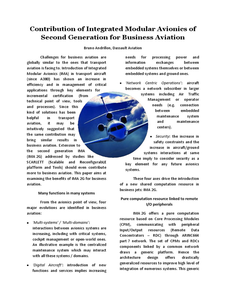 Contribution of Integrated Modular Avionics of Second Generation For ...