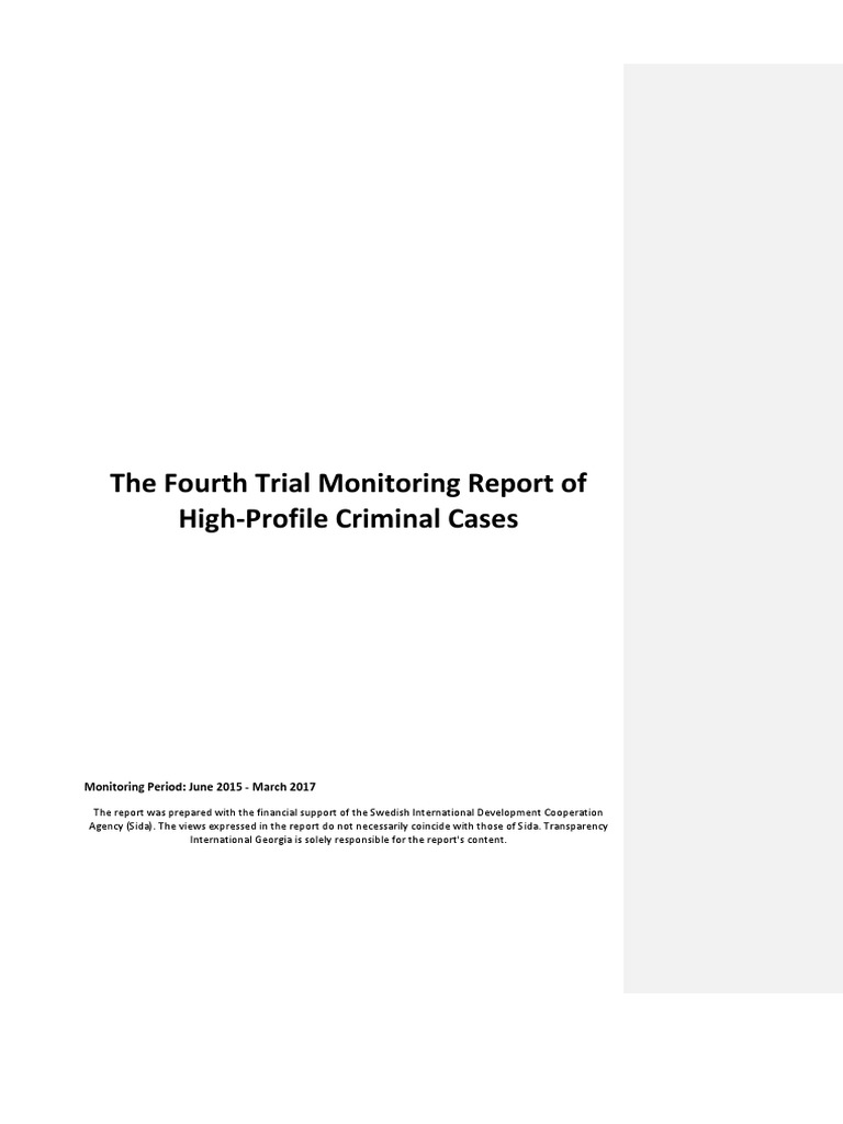 The Fourth Trial Monitoring Report of High-Profile Criminal Cases | PDF ...