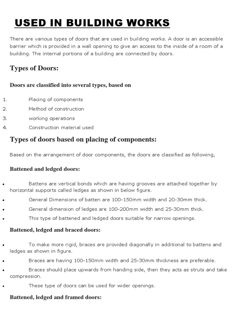 Windows and Doors Types | PDF | Door | Window