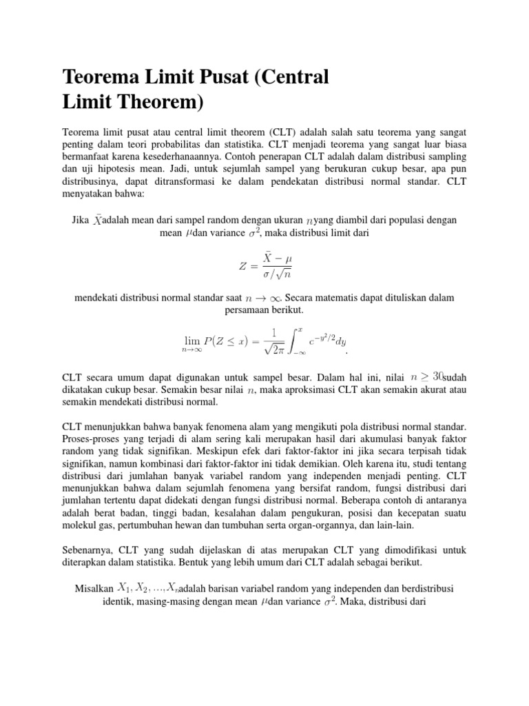 Teorema Limit Pusat | PDF