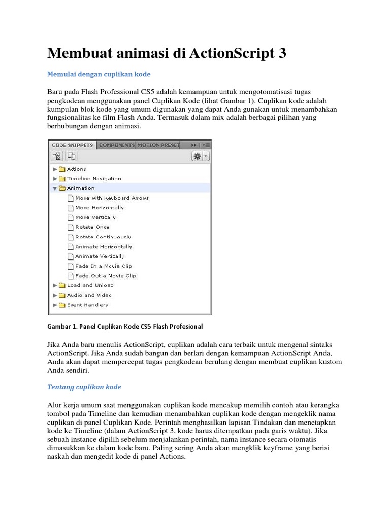 Membuat Animasi Di ActionScript 3 | PDF