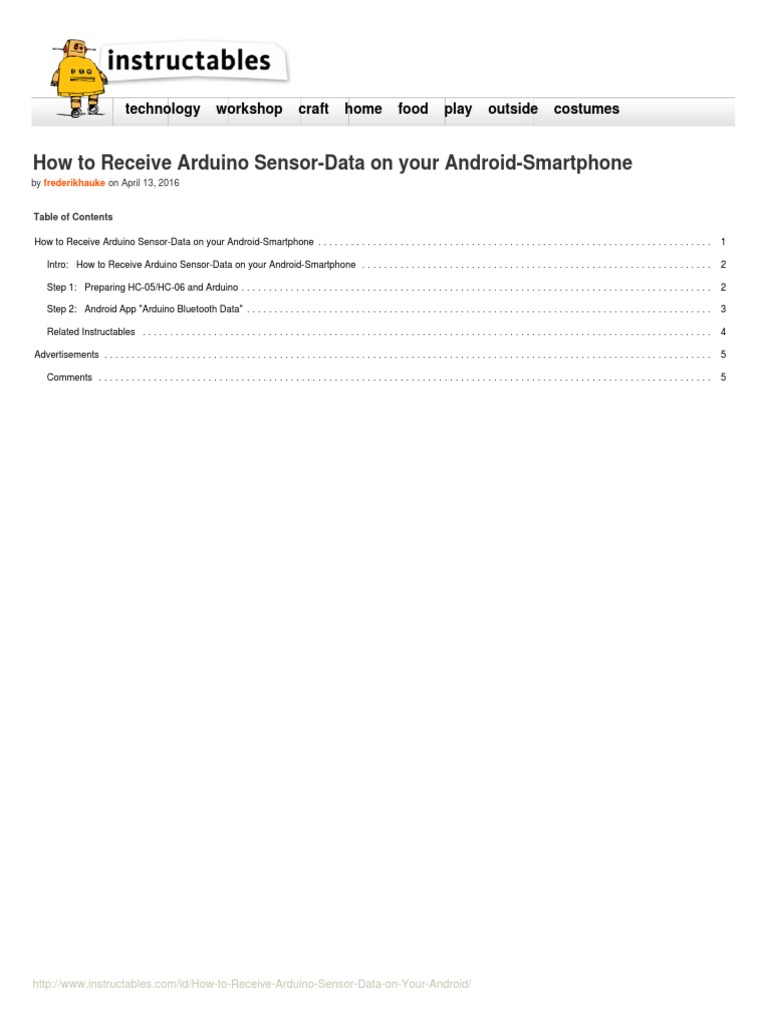 How To Receive Arduino Sensor Data On Your Android | PDF | Arduino ...