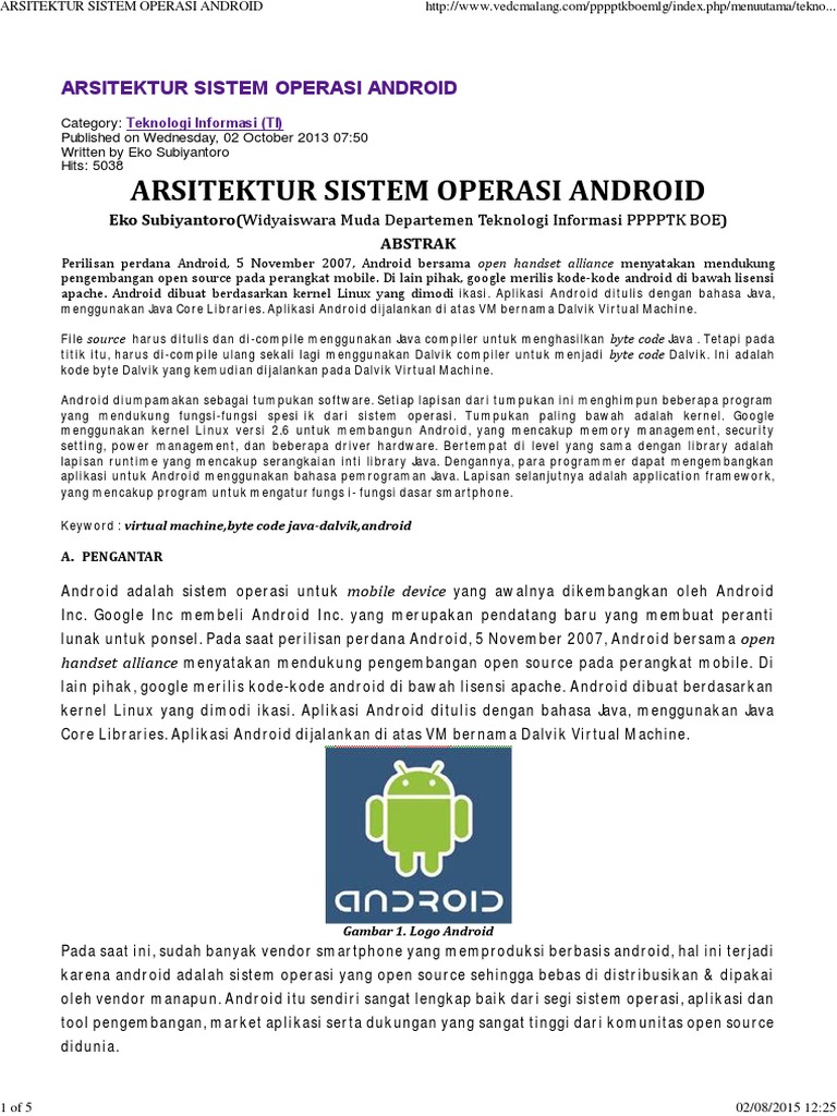 Arsitektur Sistem Operasi Android Pdf 