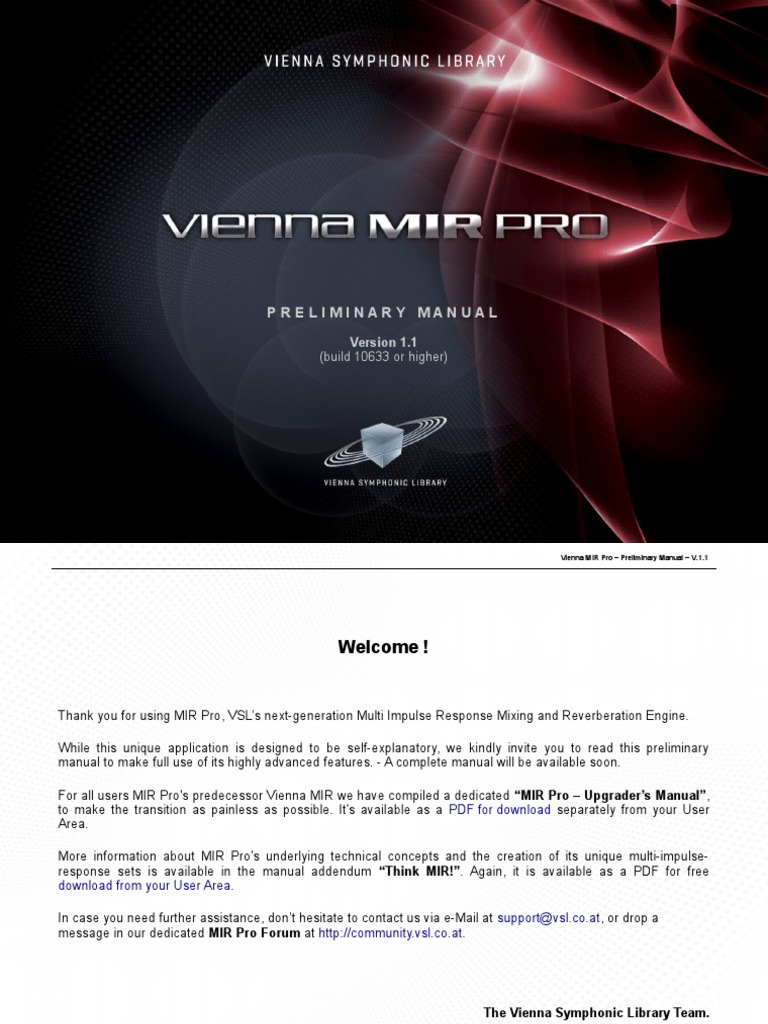 Vienna MIR Pro PreliminaryManual v1.1 en | PDF | Microphone | Icon ...