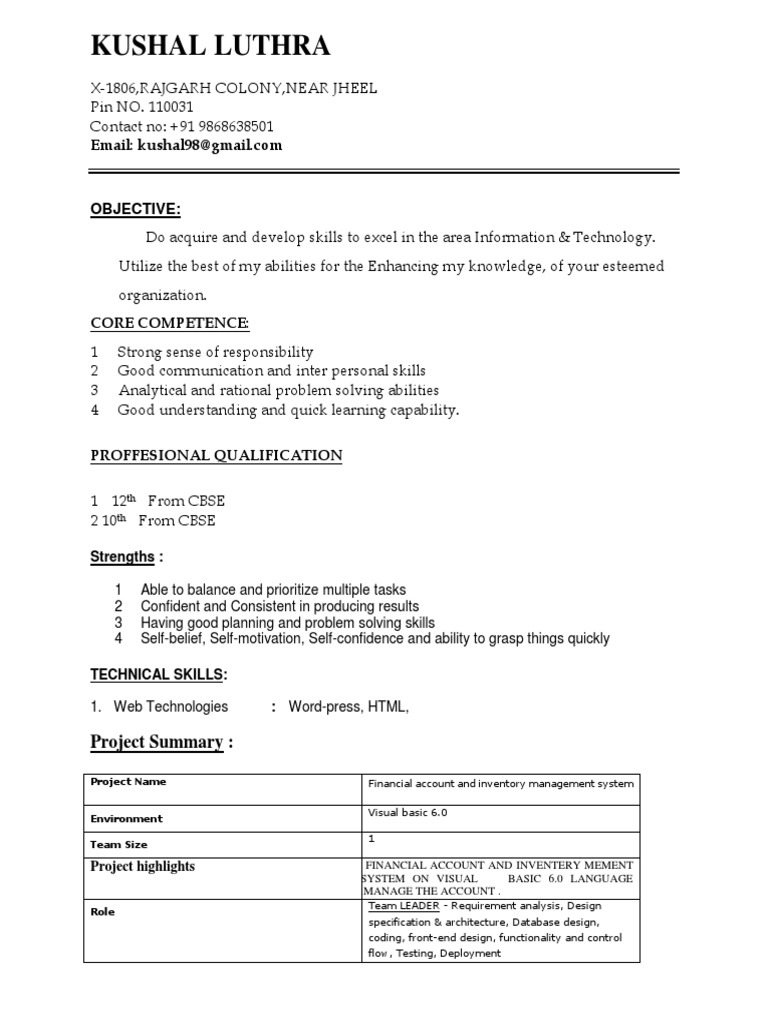 Kushal Luthra's IT Resume | PDF | Career & Growth | Computers