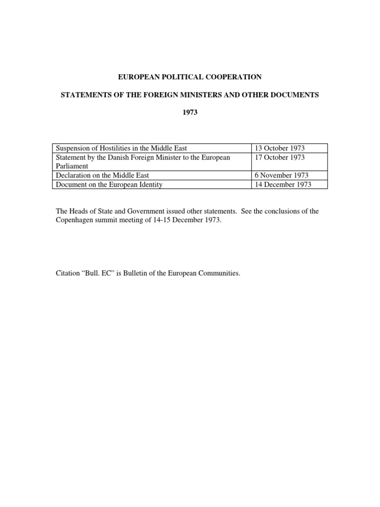 European Identity 1973 | PDF