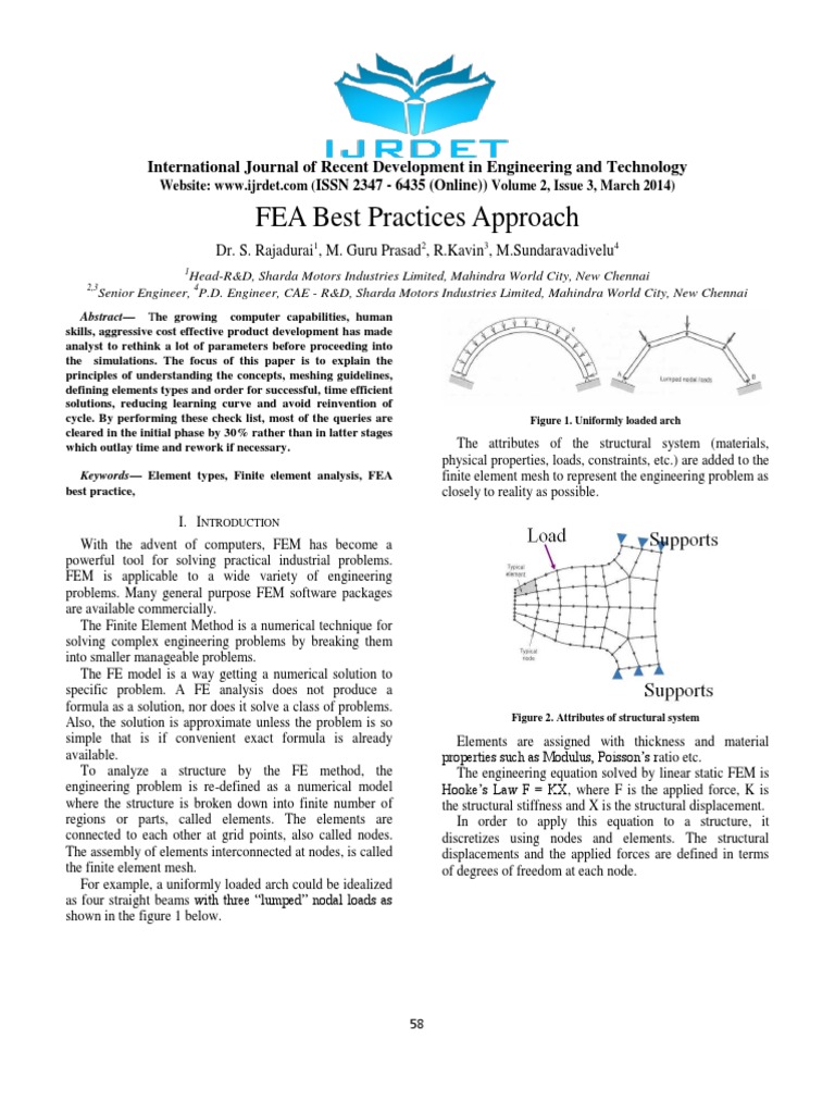FEA Best Practices Approach: International Journal of Recent Development in Engineering and ...